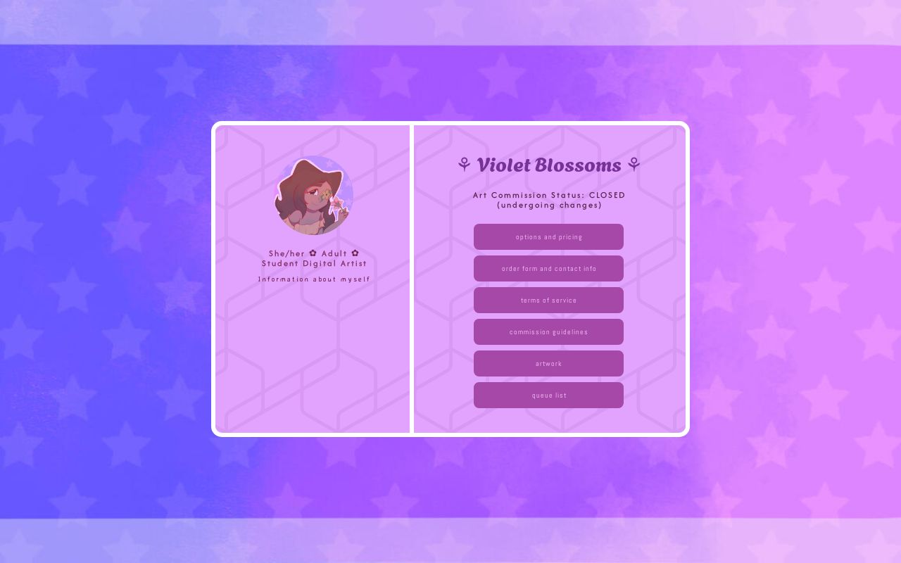 Starting Page for Art Commissions